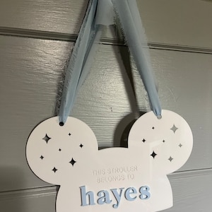Custom Disney Stroller Sign Minnie Mouse Acrylic Sign Custom Stroller ...