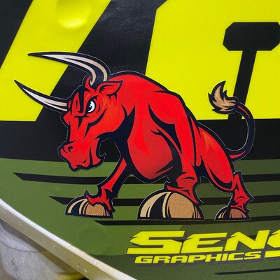 Decal Sticker Angry Bull Attack Aggressive Vivid Colors Car Decoration ...