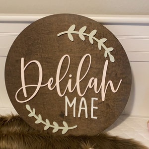 24custom Wood Name Sign 24 Round Sign - Etsy