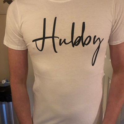 Hubby Wifey Couples Tshirt Husband Wife Married Newlywed Wedding His ...