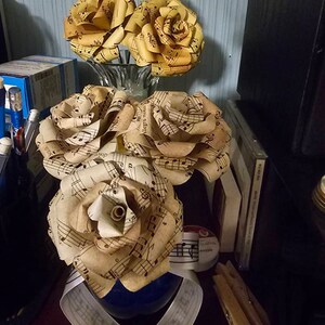 Sheet Music Roses Musical Paper Flowers Wedding Anniversary Gift ...