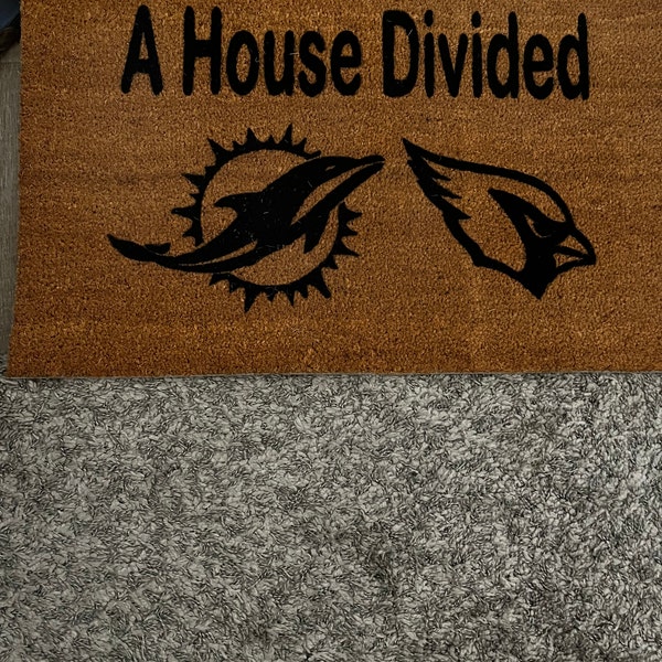 House Divided Sports Coir Doormat: Personalized Welcome Mat - Etsy