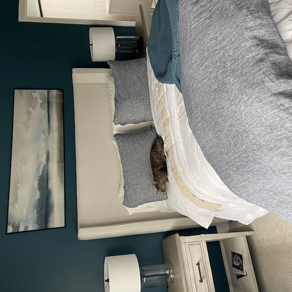 Nancy Nicole Night, Turquoise Watercolor Print, Relaxing Cerulean Blue ...