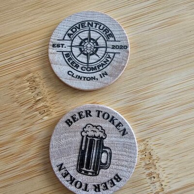 Custom Wooden Nickels Wood Coins Round Tuits Drink Tokens Bar Chips - Etsy