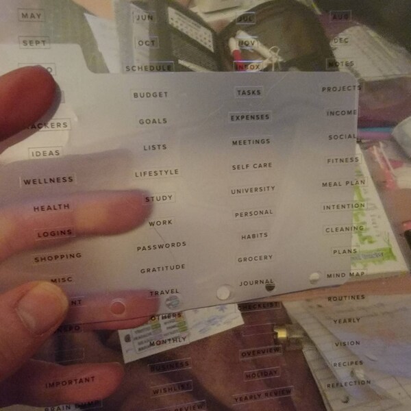 Transparent Planner Bookmark A5 A6 | Today Bookmark | Planner Minimal ...