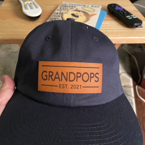 Custom Logo Dad Hats, Company Logo Hat, Leather Patch, Laser Engraved ...