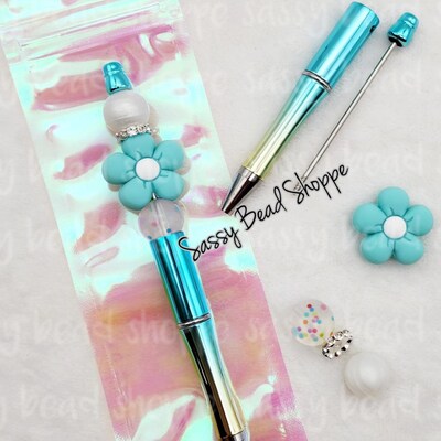 Glamorous Beadable Pen Kit, Flower DIY Craft PLASTIC Pen Kit, Beadable ...