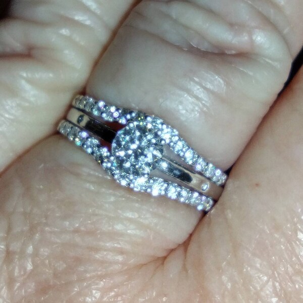 Wide Scatter Band Ring, Flush Set Round Moissanite Diamond Band, Half ...