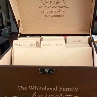 Wooden Recipe Box 4x6 Personalized Bridal Shower Gift Custom Recipe ...