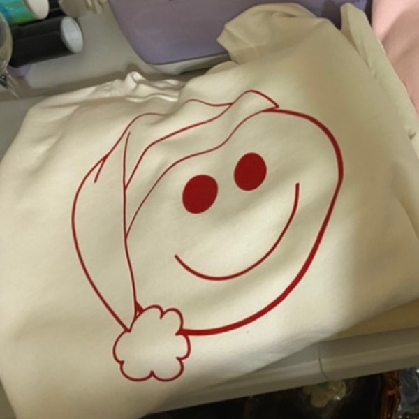 Santa Smile Face SVG, PNG, JPG, Smile Face With Santa Hat, Christmas ...