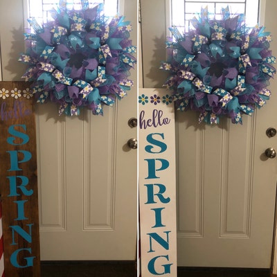 Hello Spring Stencil by Studior12 DIY Outdoor Wood Leaner Home Decor ...