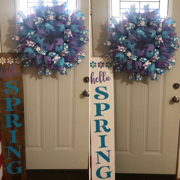 Hello Spring Stencil by Studior12 DIY Outdoor Wood Leaner Home Decor ...