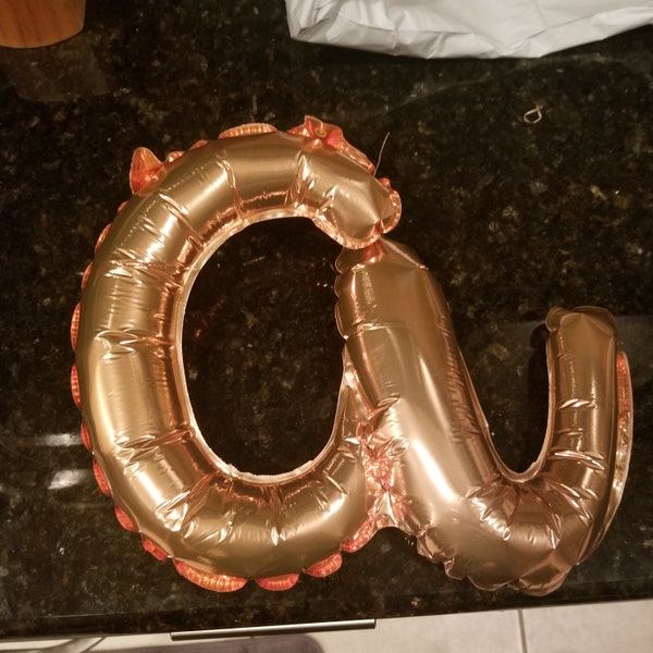 Rose Gold Script Letter Balloons - Rose Gold Letters - Custom Balloon ...