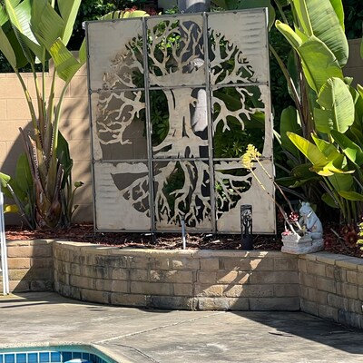 Tree of Life Metal Privacy Screen Set of 3, Large Home & Garden Décor ...