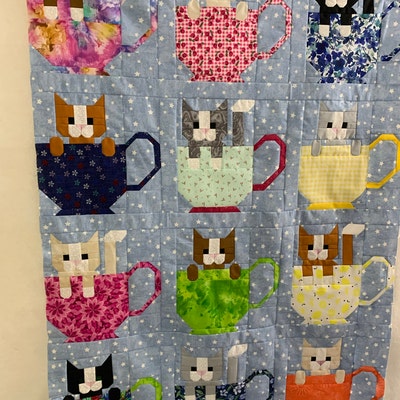 Cats & Boxes Quilt Pattern PDF Instant Download Modern Patchwork, Traditional Piecing Vintage ...