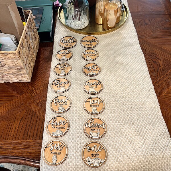 Baby Monthly Milestone Markers With Farm Animal Theme, Unique Wooden ...