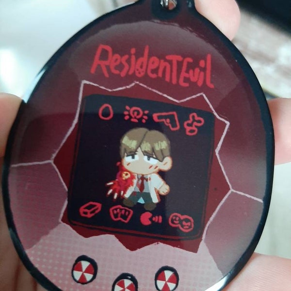 Resident Evil Tamagotchi Keychains Abt 3” Acrylic Charms With Epoxy on ...