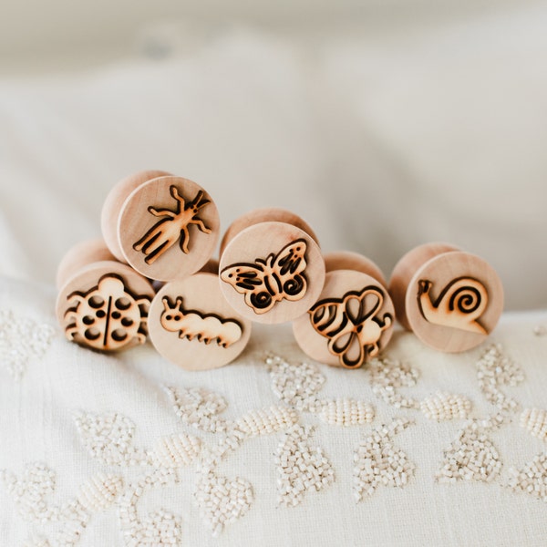 Bold Wooden Flower Stampers || Playdough Stamps for Toddler Kid ...