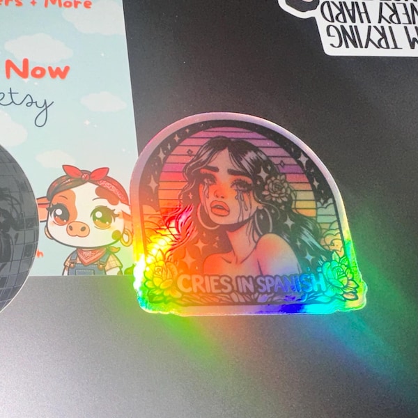 Holographic Waterproof Dramatic Latina Holographic Sticker - Emotional ...