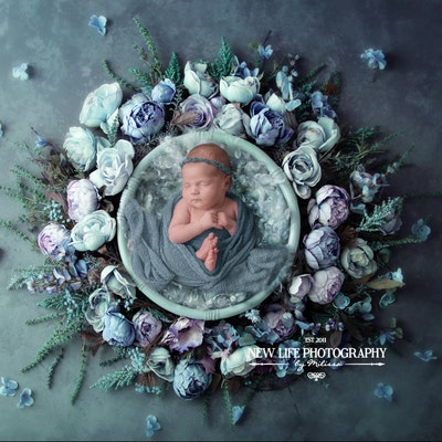 Floral Spring Backdrop Newborn Digital Background, Newborn Floral ...