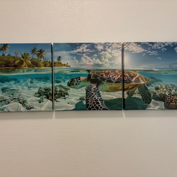 Underwater Life Wall Art, Sea Turtle Canvas Print, Turtles Wall Art ...