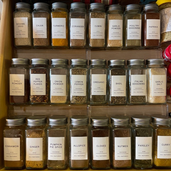 160 Minimalist White Spice Labels. Preprinted Modern Farmhouse Spice ...