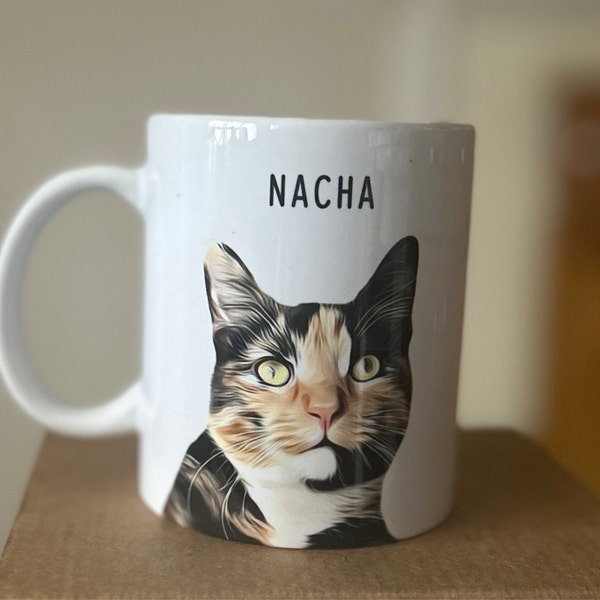 Custom Cat Mug - Personalized Cat Mug With Photo & Name - Custom Pet ...