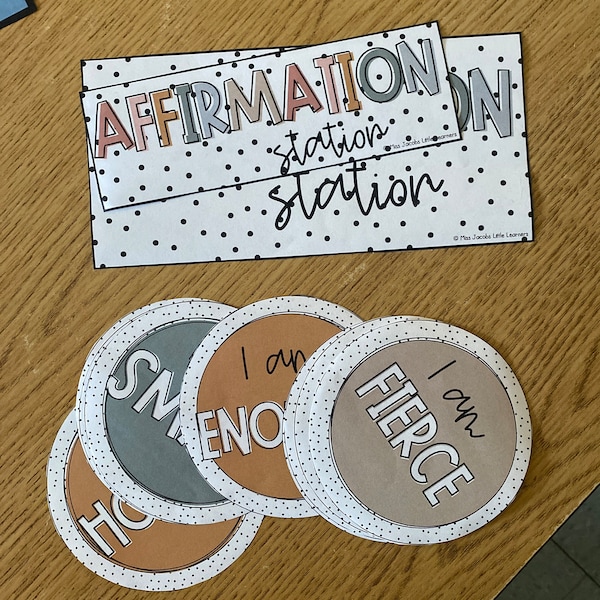 Affirmation Station SPOTTY BOHO | Positive Affirmations Mirror Display ...