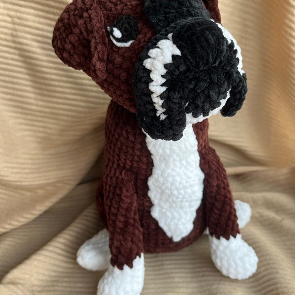 Boxer Crochet Pattern, Crochet Boxer Dog Pattern, Amigurumi Boxer ...