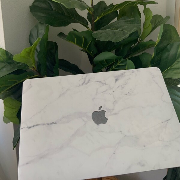 Simple White Marble Texture MacBook Case | Art Hard Laptop Case for ...