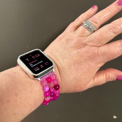 Light Pink Pastel Watch Band Compatible With Apple Watch With Imitation ...