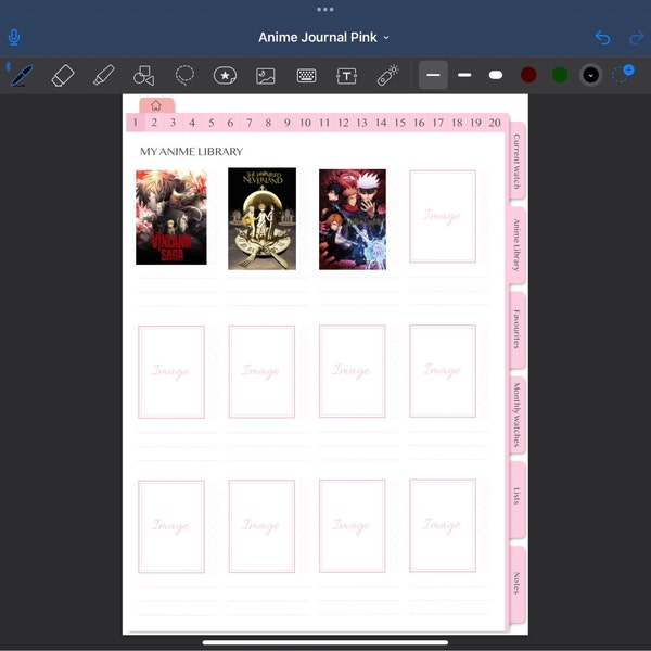 Printable & Fillable Anime Tracker, Anime Log, Watching Planner, Anime ...