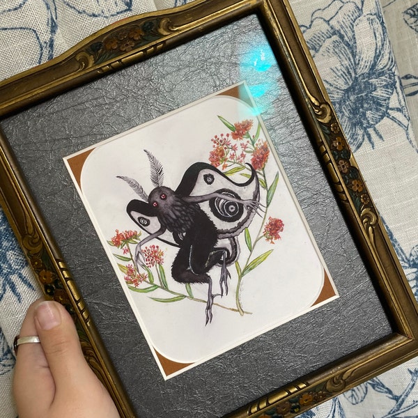 Mothman Painting, Art Prints , Mothman Cryptid, Cryptozoology Art, Cryptid Art, Cryptids Prints ...