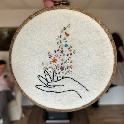 Embroidery PDF Pattern, Paper Crane Embroidery, Cherry Blossom ...