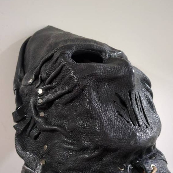 Black Brown Leather Helm "jormungandr", Dragon Images on the Temples ...