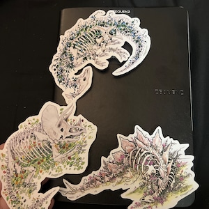 Prehistoric Bones Sticker Pack mosasaurus, Plesiosaurus, Swordfish Set ...