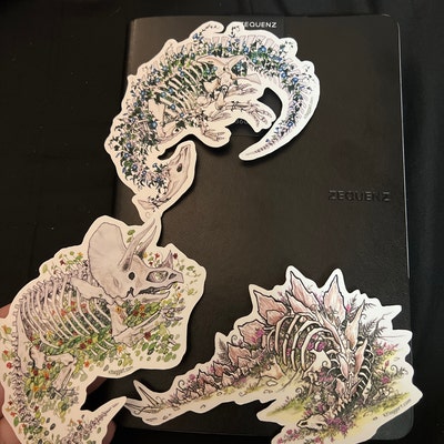 Prehistoric Bones Sticker Pack mosasaurus, Plesiosaurus, Swordfish Set ...