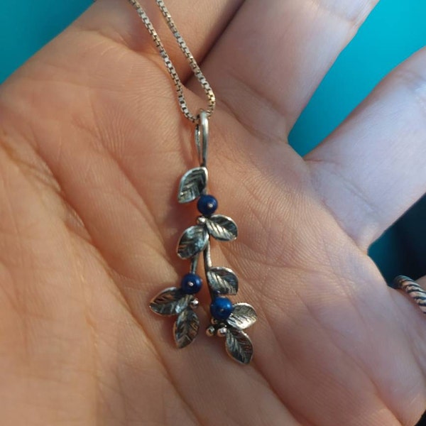 BLUEBERRIES Blueberry Sterling Silver Pendant With Blue Swarovski ...