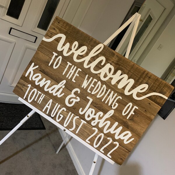 PERSONALISED Rustic Wedding 'welcome' Signs- Wedding Signage | Welcome ...