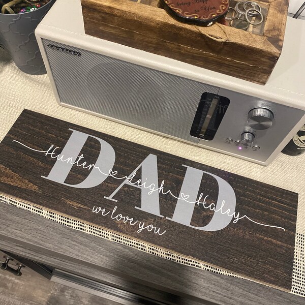 Dad We Love You Sign With Kids Names, Personalized Dad Sign, Sign With ...