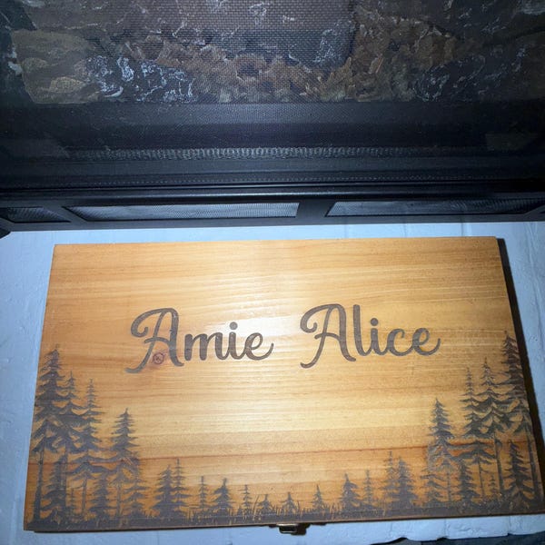 Personalized Rustic Cedar Keepsake Box: Laser Engraved Mementos Box - Etsy