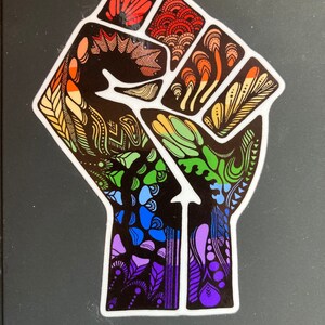 Mini Black Fist Black Power Sticker Resist Fist Protest | Etsy