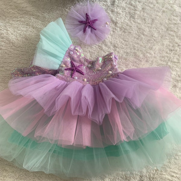Purple One Shoulder Mermaid Dress for Girls, Birthday Party Costume ...