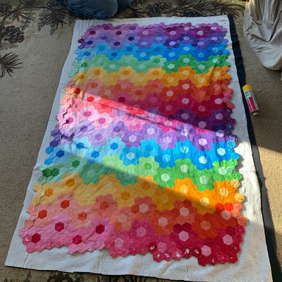 Java Batiks Rainbow Polka Dots Green Blue Yellow Orange Pink Batik ...