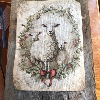 A4 Christmas Sheep Decoupage Rice Paper, DC119 - Etsy