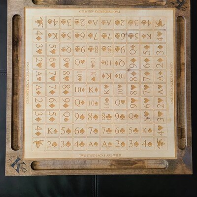 Handmade Wooden Sequence Game Board - Etsy