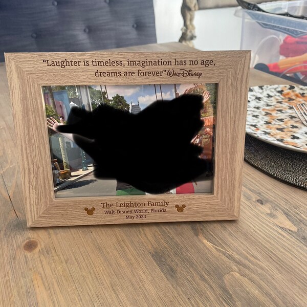 Personalised Disney Photo Frame Gift Disney World Orlando Paris - Etsy