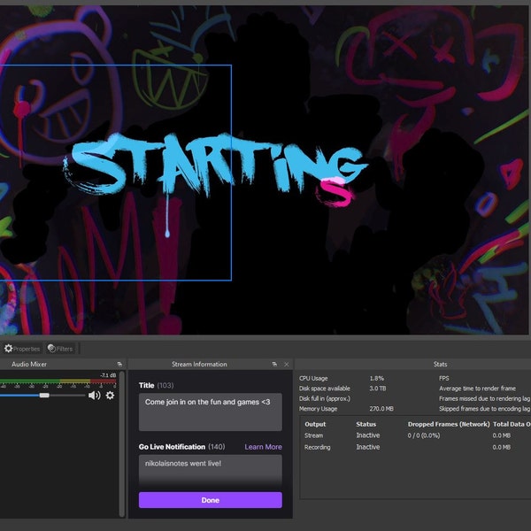 Animated Mystic Camera Overlay Twitch | Customizable Color | Webcam ...