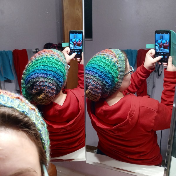 CROCHET PATTERN Knit-look C2C Slouch Hat and Braided Cowl - Baby to ...