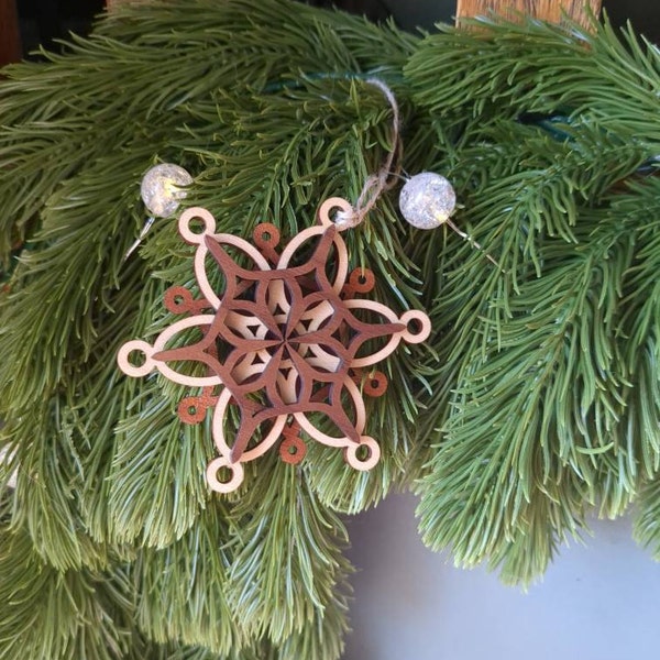 BERRIES | 3D Layered Wood Snowflake | 3 Inch Christmas Ornament Holiday ...